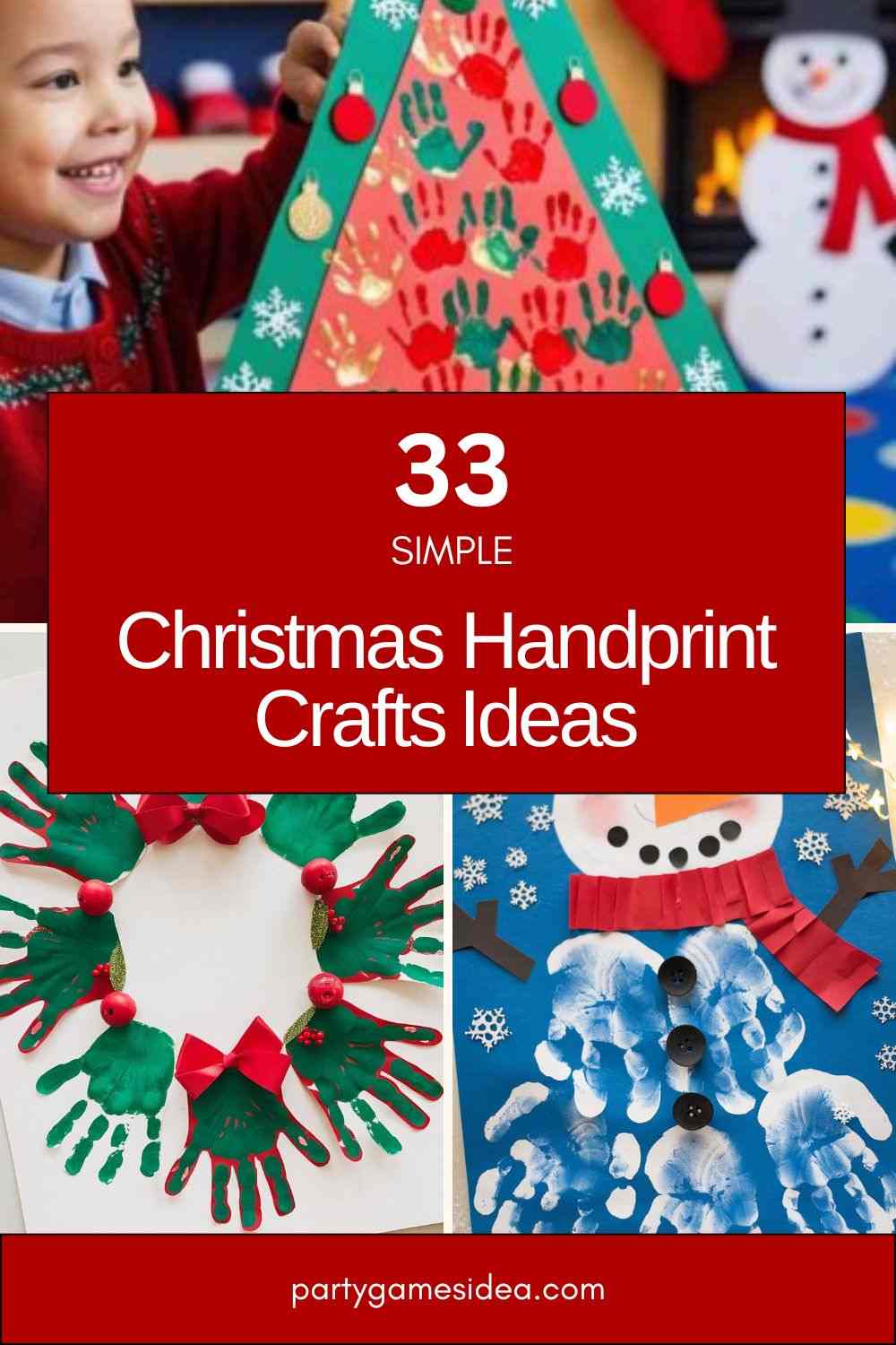 33 Simple Christmas Handprint Crafts Ideas - Fun Party Games Ideas for ...
