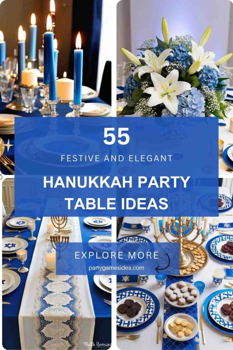 55 Festive and Elegant Hanukkah Party Table Ideas - Fun Party Games ...