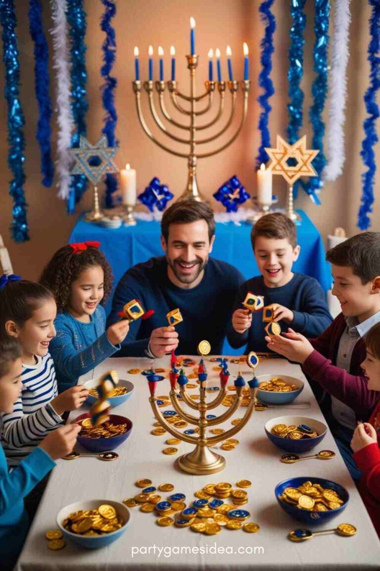 40+ Spin & Sparkle Hanukkah Party Games Ideas - Fun Party Games Ideas ...